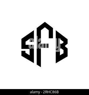 SFB-Logo in Polygonform. SFB-Polygon- und würfelförmiges Logo. SFB ...