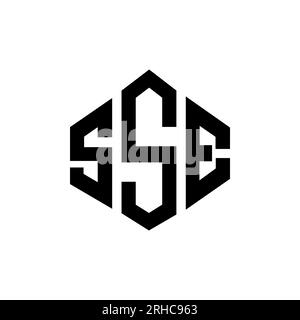 SSE-Logo mit Polygonform. SSE-Polygon- und würfelförmiges Logo. SSE ...