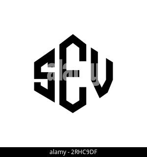 Logo mit SEV-Buchstaben und Polygonform. SEV-Polygon- und ...