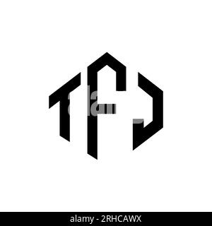 Logo mit TFJ-Buchstaben und Polygonform. TFJ-Polygon- und ...