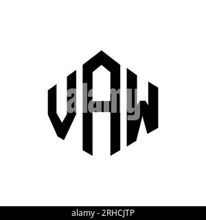 Logo mit VAW-Buchstaben und Polygonform. VAW-Polygon- und ...