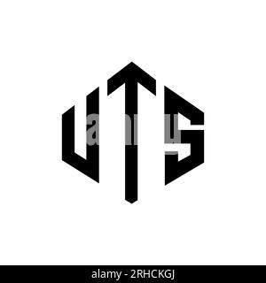 Logo mit UTS-Buchstaben und Polygonform. UTS-Logo in Polygon- und ...