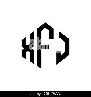 XFJ-Logo in Polygonform. XFJ Polygon- und würfelförmiges Logo. XFJ ...