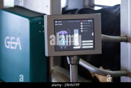 Ahaus, Deutschland. Aug. 2023. INI-Roboter in der Kuhscheune ...