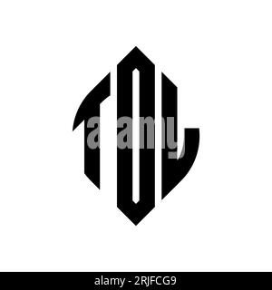 TDL-Logodesign mit kreisförmigem Buchstaben und Ellipsenform. TDL ...