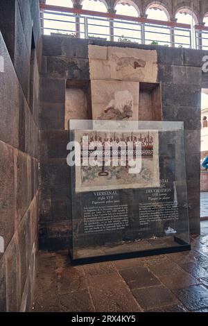 CUSCO, PERU. 2023: Inka-Mauer in der antiken Stadt Coricancha Temple ...