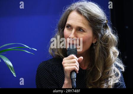 Irma Schultz, Autorin, während Bokmässan, Buchmesse, in Svenska mässan ...