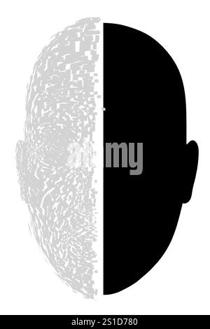Kopf ohne Gesicht männlichen Avatar zeichnen Stock-Vektorgrafik - Alamy