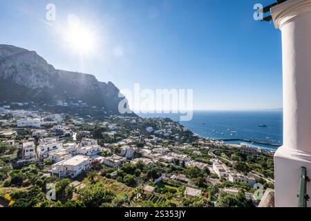 Blick von der Piazzetta von Capri, Capri, Golf von Neapel, Italien ...