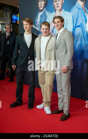 Levi Brandl, Julius Weckauf und Nevio Wendt bei der Weltpremiere des Kinofilms die drei und der ...