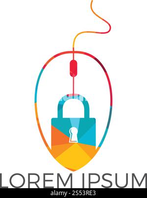 Logodesign Mit Lock Click. Kombination aus Vektorsperre und Klick-Logo ...