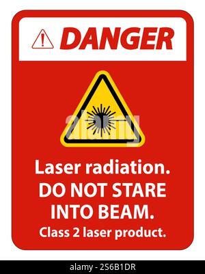 Laserstrahlung Gefahrenklasse 2 Label-Symbol, Sicherheitsinformationen ...