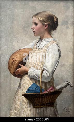 Mädchen mit Brot 1887 von Albert Anker (1831 − 1910) war Schweizer ...