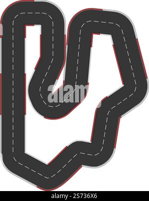 Cartoon-Vektor mit Rennstrecken-Symbol anzeigen. Autorennen. Obere ...