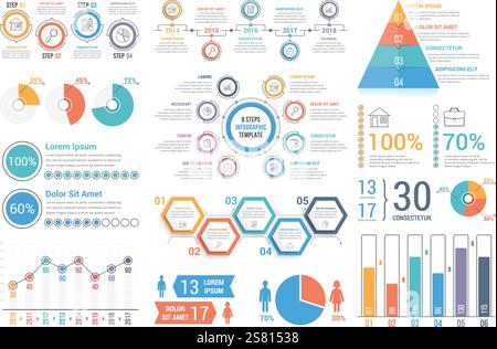Infografik-Elemente für Unternehmen und Präsentationen - Prozent ...