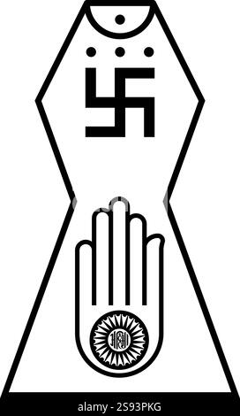 Jain Prateek Chihna, Ikone der Jainismus-Religion. Offizielles Symbol ...