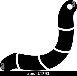 Wurm-Symbolvektor, gefülltes flaches Schild, solides Piktogramm ...