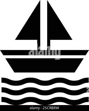 Segelboot Icon Vektor, gefüllt flaches Zeichen, solides Piktogramm ...