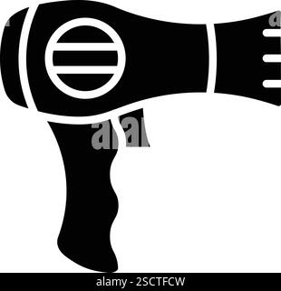 Trockner-Symbolvektor, gefülltes flaches Schild, solides Piktogramm ...