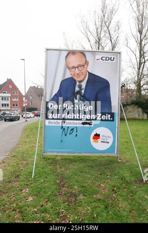 Bundestagswahl 2025. Wahlplakat der CDU Friedrich Merz Starker Kanzler ...