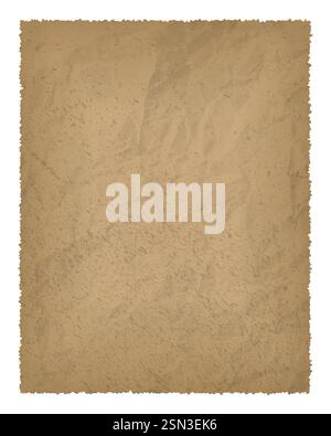 Papier mit rauer Kante. Alte Papyrus-Kartenstruktur. Zerrissenes ...