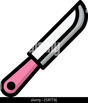 Messer-Symbolvektor, gefülltes flaches Schild, solides Piktogramm ...
