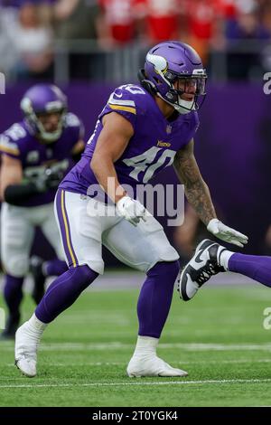 Minnesota Vikings linebacker Ivan Pace Jr. (40) in action against the Tampa Bay Buccaneers ...