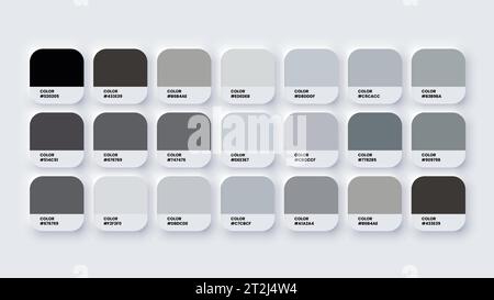 Farbpalette Katalogbeispiele Grau in RGB HEX. Neomorphismus Vektor ...