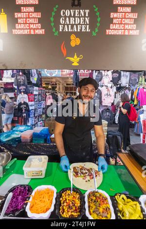 England, London, Covent Garden, Falafel Food Stand Stockfotografie - Alamy