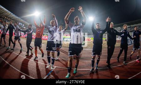 Aarhus, Dänemark. November 2023. Jacob Andersen (26) von AGF und Magnus ...