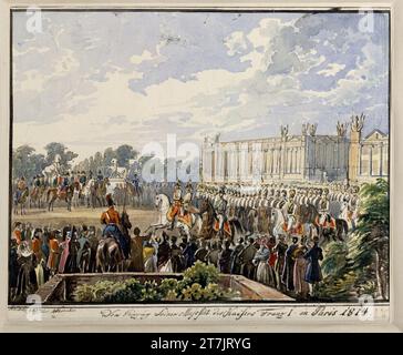 1814 Eintrag von Kaiser Franz I. in Paris. Einzug Franz I. in Paris am ...