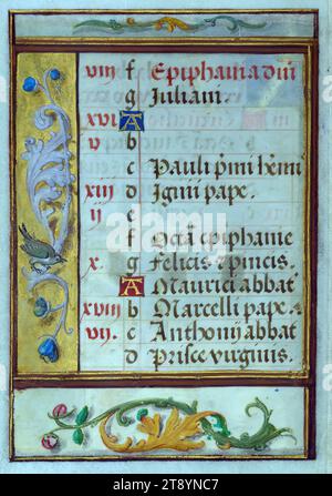 Gebetsbuch (Fragment), Kalender, dieses Gebetsbuch wurde ca. 1520-30, wahrscheinlich in Brüssel ...