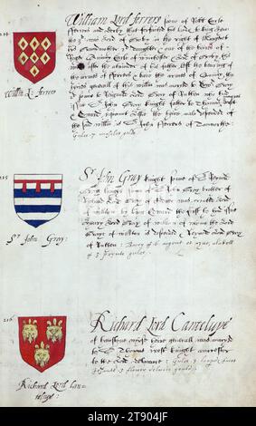 Buch der englischen Heraldik, Wappen von Sir John Bridges und Sir Edward Hastings, dieses Buch ...