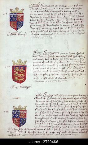 Buch der englischen Heraldik, Wappen von Edward Langly, Thomas Plantagenet und Henry Plantagenet ...