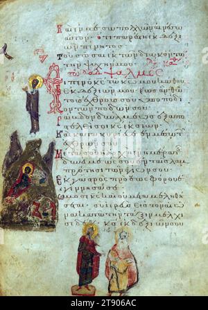 Psalter, Ein Bischof, der zu Gott betet, ist diese Handschrift ...