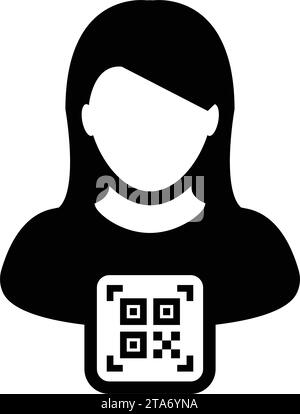 Digitale ID-Symbol-Avatar mit qr-Code für biometrische Identität im ...
