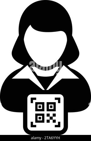 Digitale ID-Symbol-Avatar mit qr-Code für biometrische Identität im ...