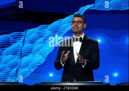 Pedro Pinto (Portugal, UEFA-Moderator), Esther Sedlaczek (Deutschland ...