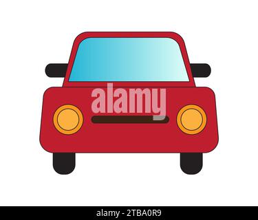 Anreise mit dem Auto. Vektor-Cartoon-Illustration von bunten Auto mit ...