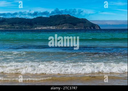 Blick vom Strand Xilloi in O Vicedo, Provinz Lugo, Galicien, Nordwesten ...