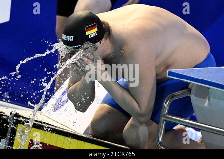 Marco Koch aus Deutschland bereitet sich auf das 200-m-Finale der Männer während der Kurzkurs ...