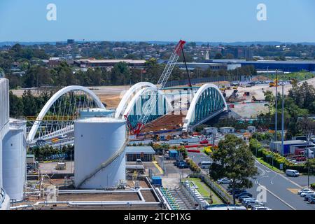 Die West Bridge über den Alexandra Canal, vom Sydney Airport in ...