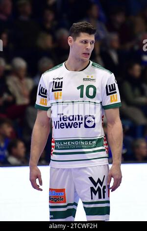 Sebastian Heymann (frisch auf Goeppingen, #10) jubelt, frisch auf ...