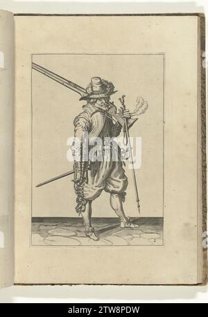 Soldat, der seine Muskete auf der Schulter trägt (Nr. 34), ca. 1600 ...