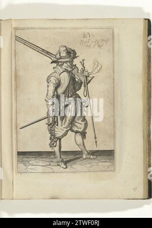 Soldat, der seine Muskete auf der Schulter trägt (Nr. 34), ca. 1600 ...