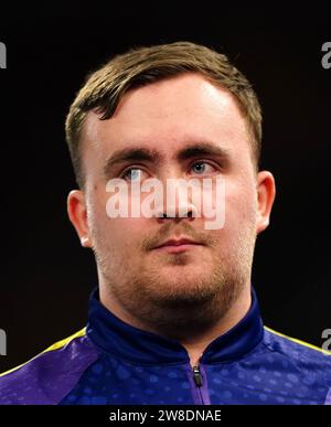 Luke Litter im Kampf gegen Luke Humphries (nicht abgebildet) im Finale ...