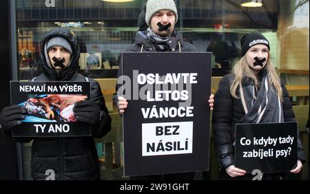 Der Protest der Schweigen Gasse für Karpfen, organisiert vom Verein ...