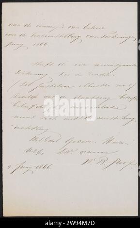 Brief an den Ausschuss der Ausstellung lebender Meister in Utrecht ...