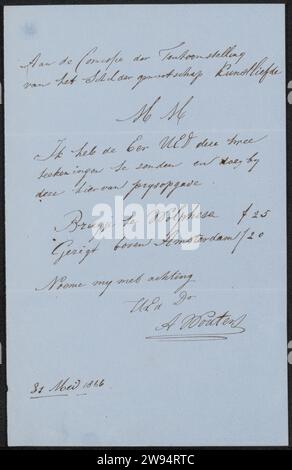 Brief an das Komitee der Ausstellung lebender Meister in Utrecht ...