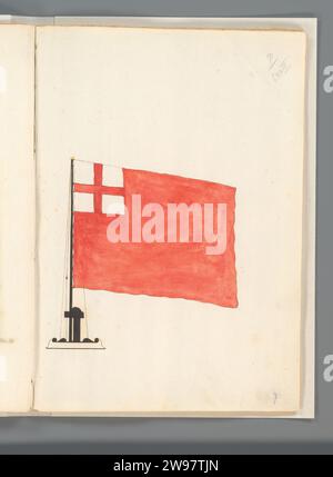 Flagge von Großbritannien, Anonym, 1667 - 1670 ziehende Flagge von Großbritannien. Kombination ...